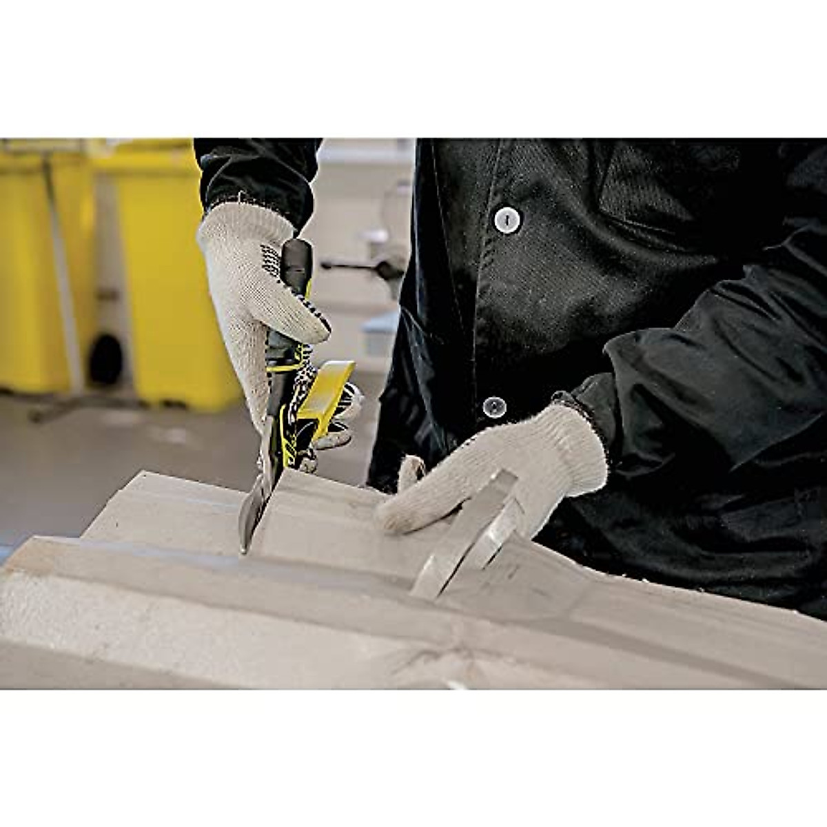 Stanley 2-14-563 "MaxSteel" straight Aviation Snips, 9.84", Black/Yellow