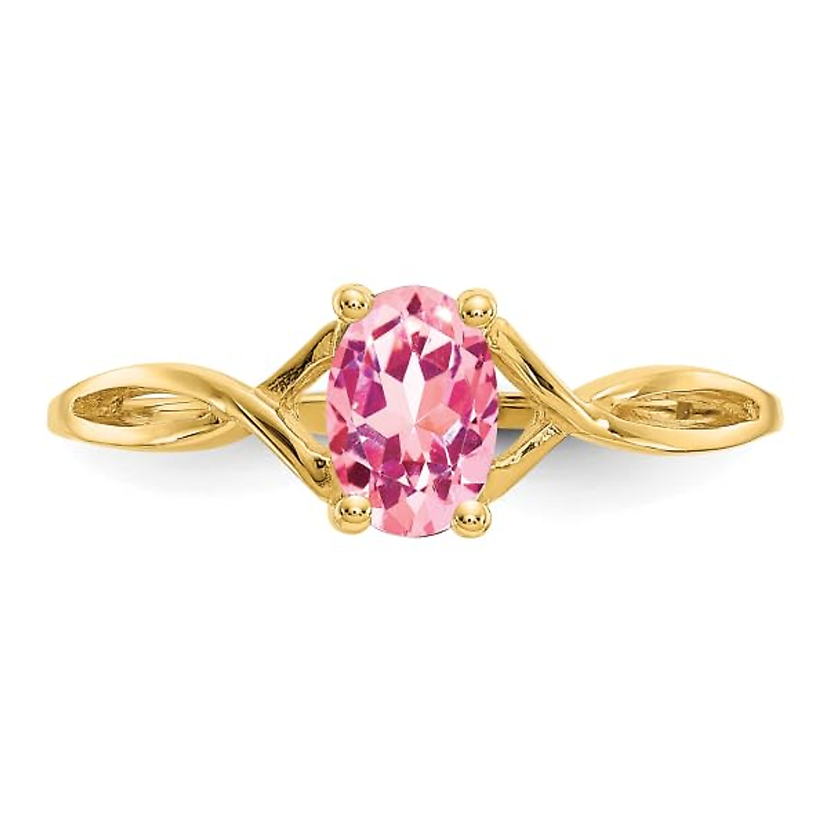 IceCarats 10K Yellow Gold Pink Tourmaline Ring Gemstone Band October Birthstone Jewelry Size 7.00