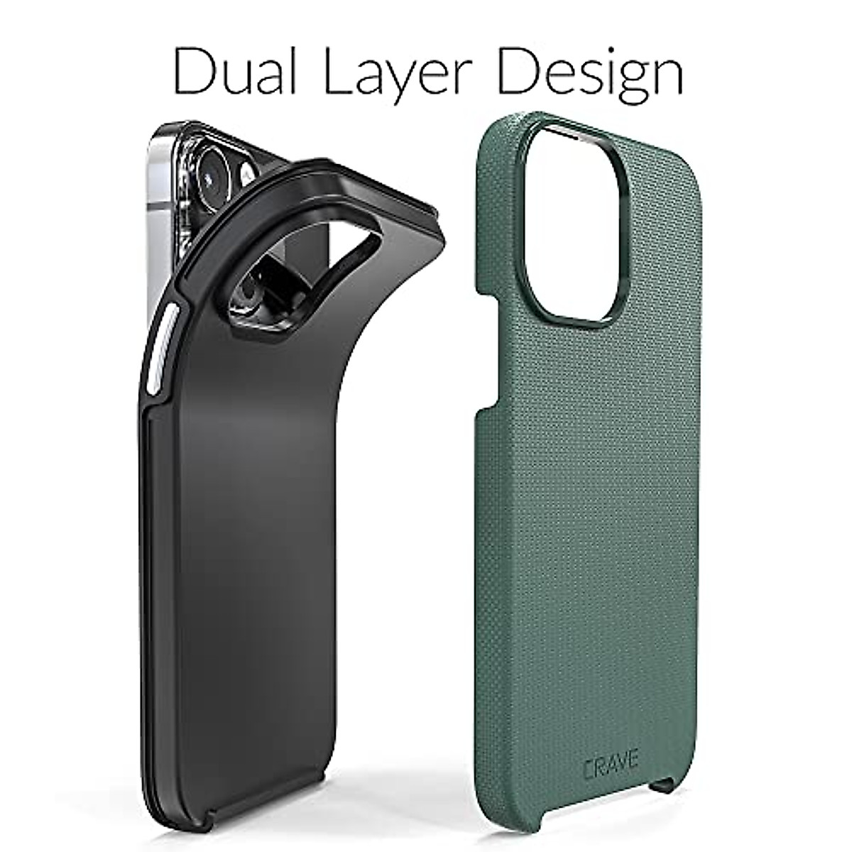 Crave Dual Guard for iPhone 13 Pro Max, Shockproof Protection Dual Layer Case for Apple iPhone 13 Pro Max (6.7") - Forest Green