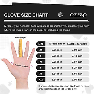 OZERO Winter Waterproof Gloves for Men: Women Gloves for Running Touchscreen - XS Size & Black