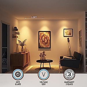 TORCHSTAR 2 Inch LED Recessed Lighting with Junction Box, 600lm CRI90+ Dimmable Anti-Glare LED Downlight, IC Rated, ETL, Energy Star, JA8 & T24 Listed, Baffle Trim, 3000K Warm White, Pack of 6