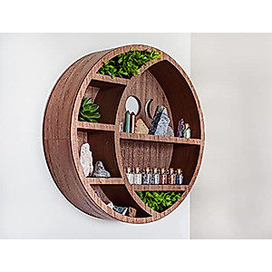 MAROQUE Crescent Moon Shelf for Crystals - Crystal Wall Decor, Crystal Shelf Display, Moon Shelves, Boho Shelves Essential Oil Shelf, Wooden Moon Shelf, Crystal Display Shelf, Moon Decor, Wiccan Decor