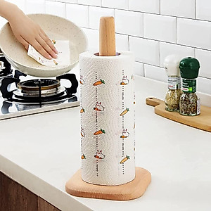 Dicunoy 3 Pack Wood Paper Towel Holder, Farmhouse Countertop Paper Towel Holder, Tissue Roll Stand Rack Paper Hanger Organizer for Kitchen, Bathroom, Living Room, Bedroom, Scrunchies Holder Stand