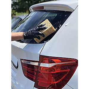 Glart 44WSN 2-Piece Set of car Washing sponges Natural for car Washing, Wheel Rims, paintwork, Yellow, 79 x 50 cm