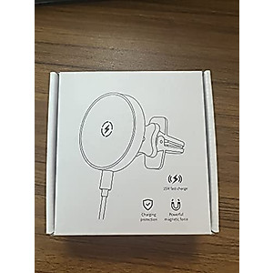 OHLPRO for MagSafe Car Mount Wireless iPhone Charger, Stick on Dashboard Magnetic Phone Holder,15W Fast Charging for iPhone 15/14/13/12/Pro/Pro Max/Plus, 360° Rotable Auto-Align Air Vent, Grey