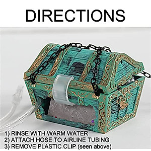 Penn-Plax Aquarium Decoration with Moving Treasure Chest, Floating Diver, and Bubble Action 4 Inches High