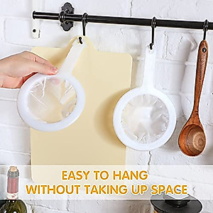 2 Pieces Fine Mesh Strainer Nylon Food Yogurt Mesh Sieve Plastic Mesh Colander with Handle Mini Brine Shrimp Separation Net for Filtering Juice Milk Honey Wine Kitchen (120/200 Mesh)