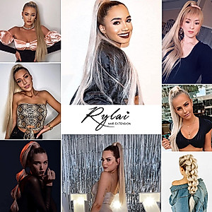 YIBANG 30inch Long Straight Drawstring Ponytail Synthetic High Puff Ponytail Hair Pieces With Comb Clip in Straight Ombre Blond Ponytail Clip in Hair Extensions Smooth &Soft(MT27/613)…