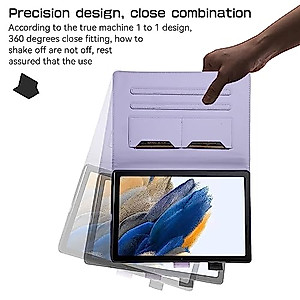 Business Special Butterfly Phonogram Pattern Cover with 2 Credit Card Slots Pencil Holder Kickstand Protective Case for iPad Air 2019/ Pro 10.5" -Purple