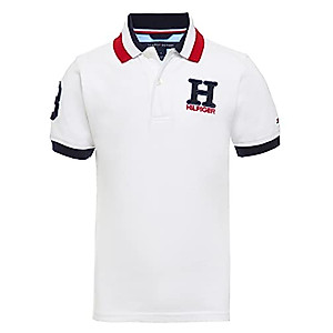 Tommy Hilfiger Boys' Short Sleeve Matt Polo Shirt, White, 8-10