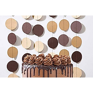 Paper Garland - Brown Garland Birthday Party Decorations | Rustic Wedding Anniversary Garland | Woodland Party Supplies Brown Nursery Decor Baby Shower | Blue Baby Shower | Circle Garland Decor