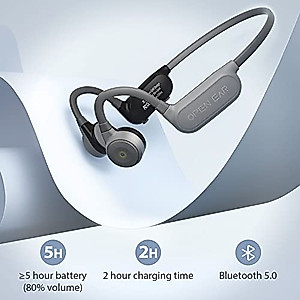 BEARTAIN Bone Conduction Headphones, Open Ear Headphones Wireless Bluetooth Open Ear Headphones, Sport Headphones Built-in Mic for Running, Driving, Cycling