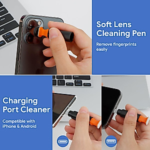 12 in 1 iPhone Cleaning Kit,Phone Cleaning Kit for iPhone/Airpod/iPad/Charge Port Cleaning Tool,Safely Clean Lightning Cable and Connector to Fix Unreliable Charging,Easy to Store and Carry, Black