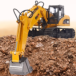 Gemini & Genius Excavator Toys, Construction Vehicle Digger Toys 1/40 Scale Die-cast Grader Engineering Tracked Excavator Vehicle Alloy Models Toys for Kids and Decoration for House