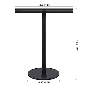 Mutclord T-Shape Hand Towel Holder - Free Standing Hand Towel Rack for Bathroom or Kitchen Countertops, with SUS304 Stainless Steel Matte Black Finish, Minimalist Style