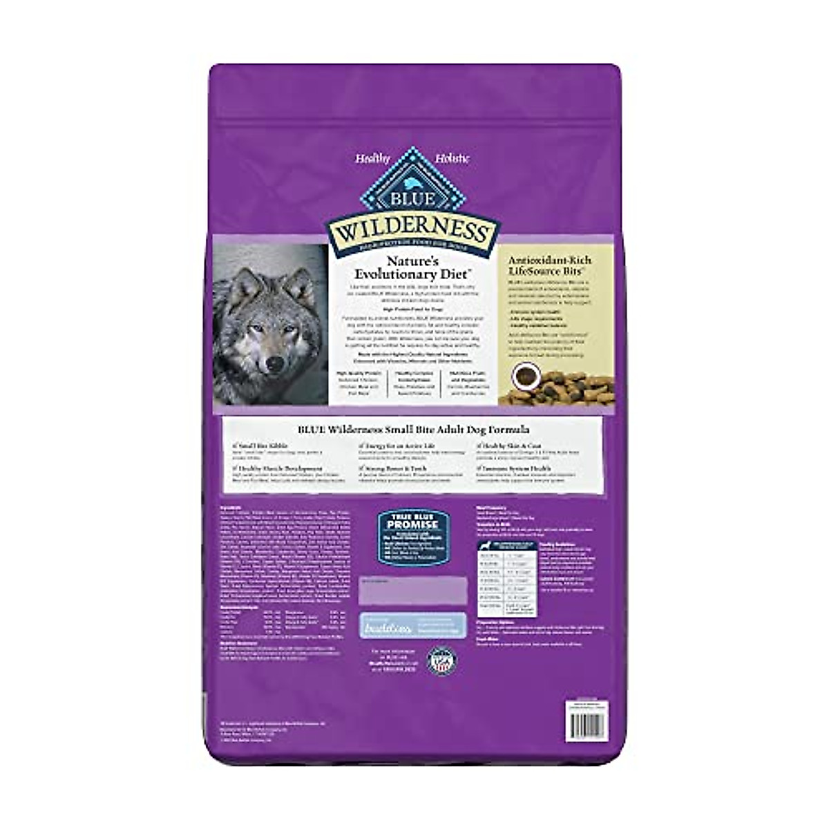 Blue Buffalo Wilderness High Protein, Natural Adult Small-Bite Dry Dog Food, Chicken 24-lb
