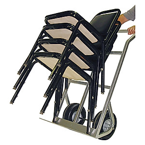 Raymond Steel Hand Truck with Angled Handle, Airless Rubber Wheels, 600 lbs Load Capacity, 14" Depth