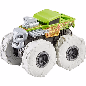 Hot Wheels Monster Trucks Twisted Tredz Vehicles, Creature-Themed 1:43 Scale Toy Truck with Pull-Back Motor & Giant Wheels, Gift for Kids Ages 3 Years Old & Up