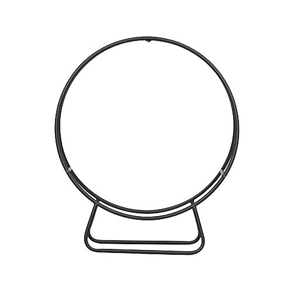 Knocbel 24 Inch Round Firewood Rack Indoor/Outdoor Log Rack Holder, Fireplace Wood Stacker for Patio Deck Firepit (Black)