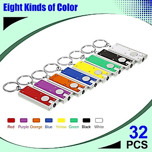 32 Pieces Powerful LED Keychain Lights, Assorted Colors Keychain Flashlight, Bright Key Ring Flashlight, Portable Key Chain Flash Light for Emergency Camping Outdoor Activity Equipment Party