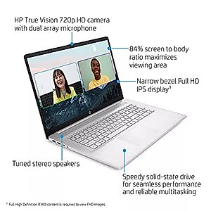 HP 17 inch Laptop with Backlit Keyboard, Intel Core i7-1165G7 Processor, Intel Iris Xe Graphics, 17.3 inch FHD Display, Backlit Keyboard, Fingerprint Reader, HDMI, Windows 11 Home(32GB RAM | 1TB SSD)