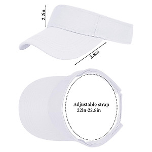 Marrywindix 1 Piece of White Sport Wear Athletic Visor Sun Sports Visor Hat Visor Adjustable Cap for Women and Men (One Size)