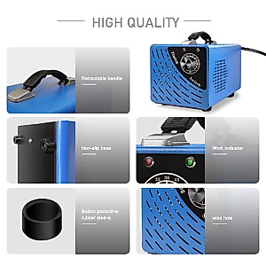 Commercial 10,000mg Ozone Generator, Elementa Mini Ozoner Air Purifier Ionizer O3 Machine for Deodorization Sterilizer, RV/Basement/Bathroom/Car/Pet's Room/Refrigerator Odor Remove Ozonator (Blue)