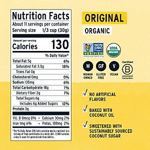 Purely Elizabeth, Organic Original, Ancient Grain Granola, Gluten-Free, Non-GMO (12oz Bag)