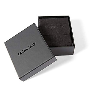 MONOLIX Slim Engagement Ring Box, Thin Unique Sliding Lid, Elegant Discreet Secret Surprise Marriage Wedding Proposal Case (Black, Mini)