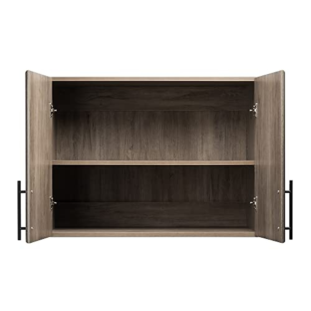 Prepac Elite Functional Wall Mount Shop Cabinet with Adjustable Shelf, Simplistic Stackable 2-Door Garage Cabinet 16" D x 32" W x 24" H, Drifted Gray, DEW-3224