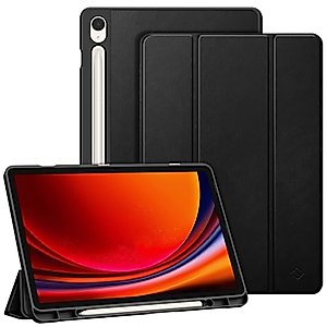 Fintie Slim Case for Samsung Galaxy Tab S9 11 Inch 2023 Model (SM-X710/X716B/X718U) with Built-in S Pen Holder, Soft TPU Smart Stand Back Cover Auto Wake/Sleep Feature, Black