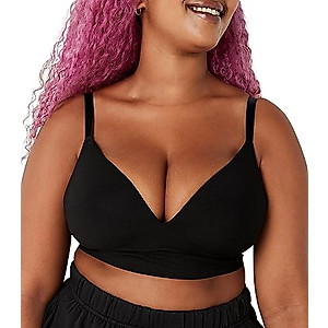 Victoria's Secret Pink Loungin Wireless Push Up Bra, Padded, Cropped, T Shirt Bras for Women, Black (XL)