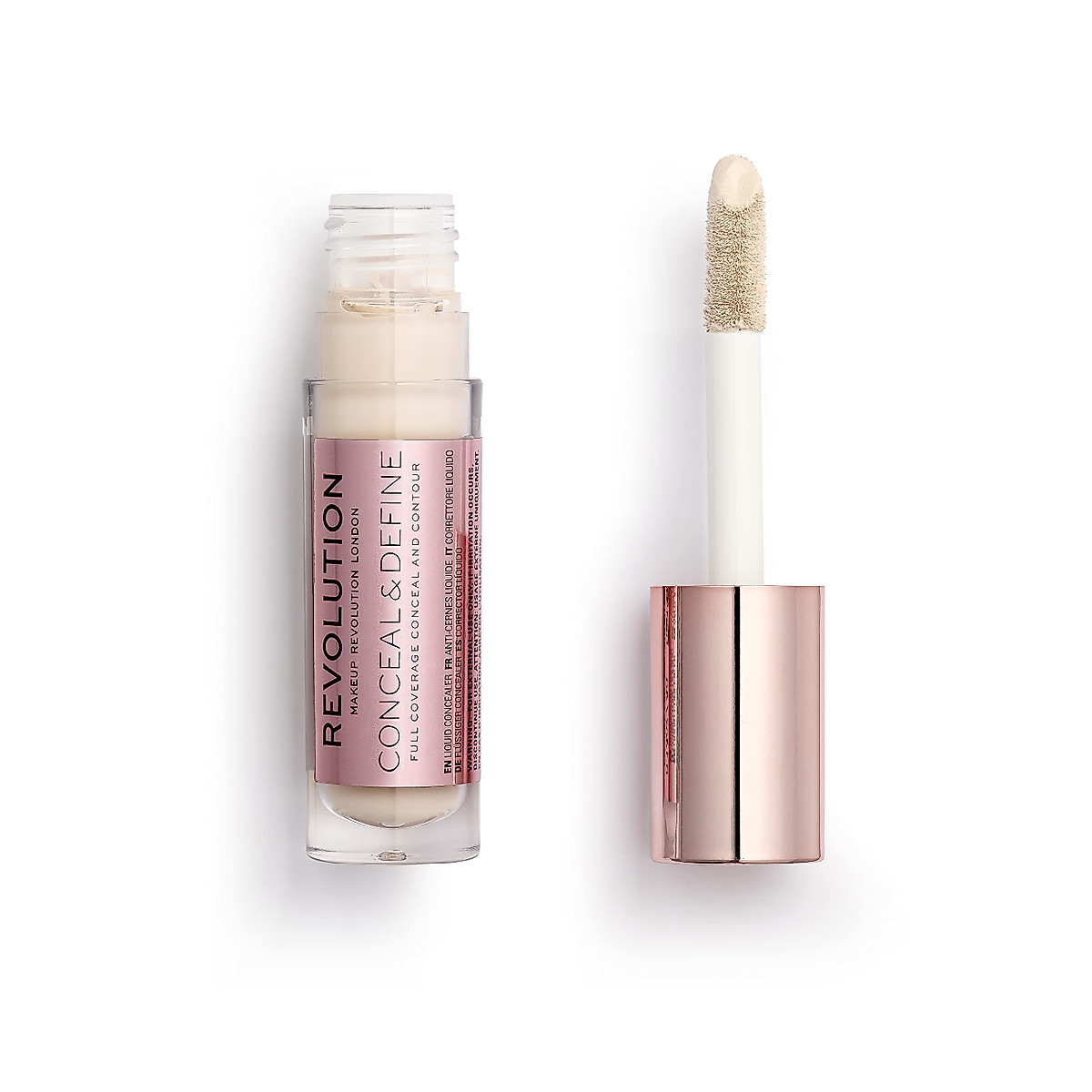 Revolution Beauty, Conceal & Define Concealer, Full Coverage & Lightweight, Long-Lasting Matte Finish, Vegan & Cruelty Free, C2 Fair to Light Skin Tones, 0.14 Oz.