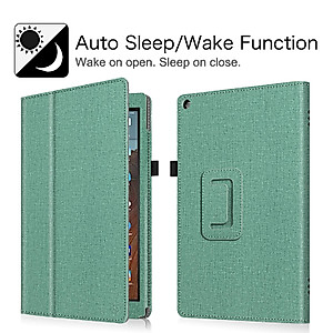Fintie Folio Case for Amazon Fire HD 10 Tablet (Compatible with 7th and 9th Generations, 2017 and 2019 Releases) - Premium PU Leather Slim Fit Stand Cover with Auto Wake/Sleep, Sage