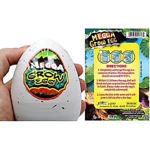 JA-RU Giant Dinosaur Egg (1 XXL Egg & 1 Original) Magic Hatching & Growing in Water Toys for Kids. Bulk Jurassic Dinosaur Party Favors, Easter Basket & Goody Bag Fillers. 1747-1745