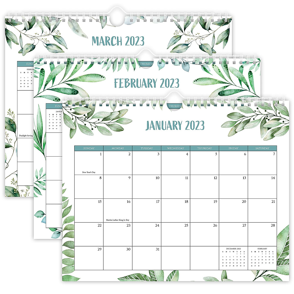 Aesthetic 2023 Greenery Wall Calendar - Runs Until July 2024 - The Perfect Monthly Calendar for Easy Planning