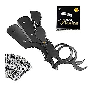 FORGICA-Barber Straight Razor Gift For Men Professional Straight Edge Razor for Men 100 Derby Blades