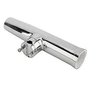 YaeMarine 4Pcs Boat Fishing Rod Holder Stainless Tournament Style Clamp on Fishing Rod Holder for Rails 1" to 1-1/4" Rail Mount Rod Holder