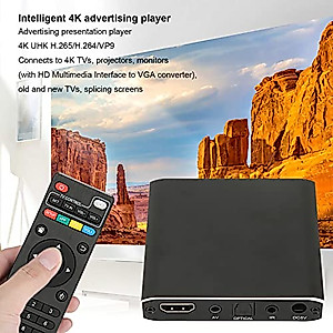 HD Multimedia Interface Media Player, Infrared Remote Control Mini JEDXMP029 Digital Media for Monitor (US Plug)