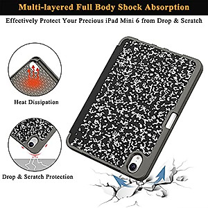 Soke New iPad Mini 6 Case 2021 with Pencil Holder - [Full Body Protection + 2nd Gen Apple Pencil Charging + Auto Wake/Sleep], Soft TPU Back Cover for 2021 iPad Mini 6th Generation 8.3 inch(BookBlack)