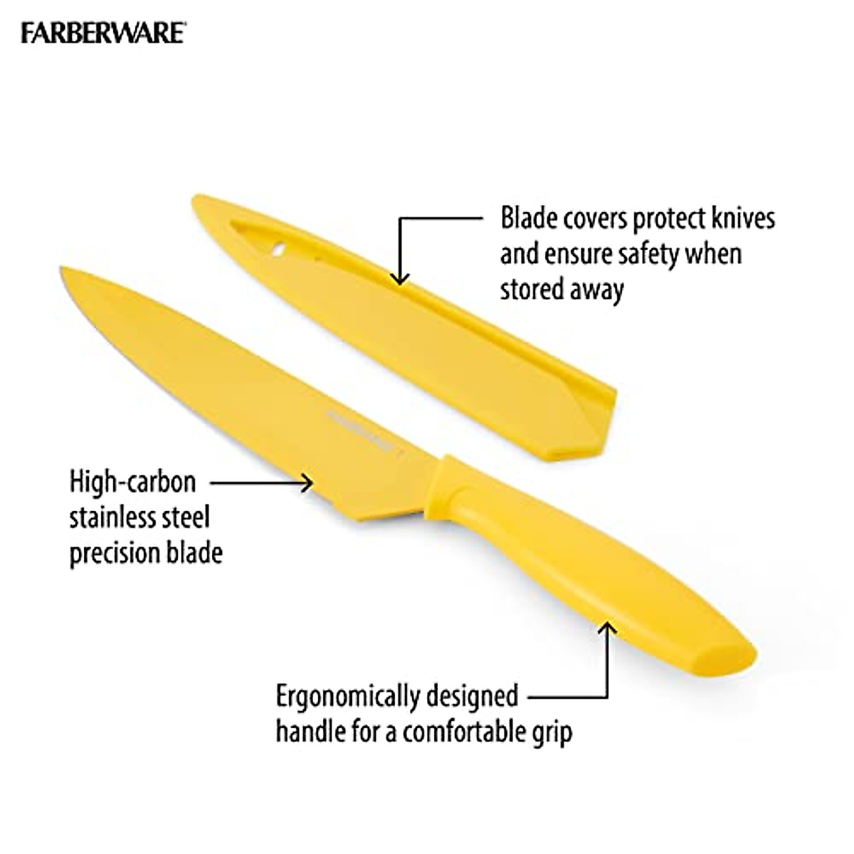 Farberware Chef Knife Set, 3 Piece, Multicolor