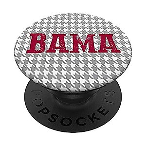 Houndstooth distressed Crimson "BAMA" Initial/Monogram PopSockets Swappable PopGrip