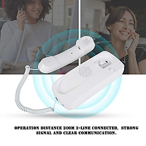 Maxmartt 2 Pcs Wired Intercom Phone AC DC Two Way Intercom Doorphone Home Room Intercome Phone Indoor Telephone Audio Non-Visual Interphone for Villa Home Office