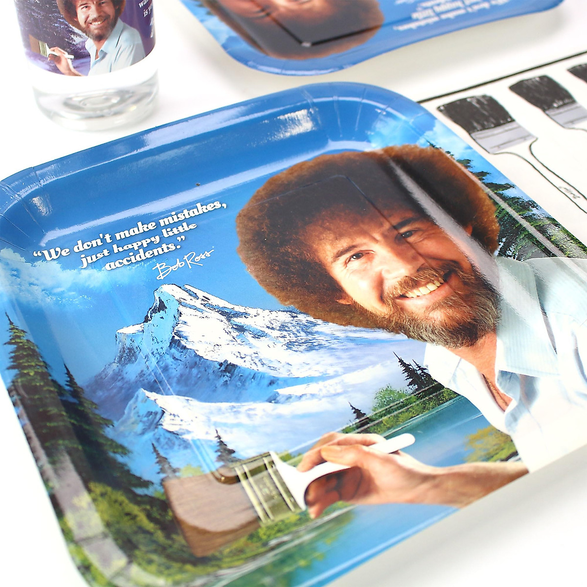 Bob Ross Party Supplies (Standard) Classic Happy Birthday Decorations, Graduation, Retirement, Art Party, 66 Piece Set, by Prime Party