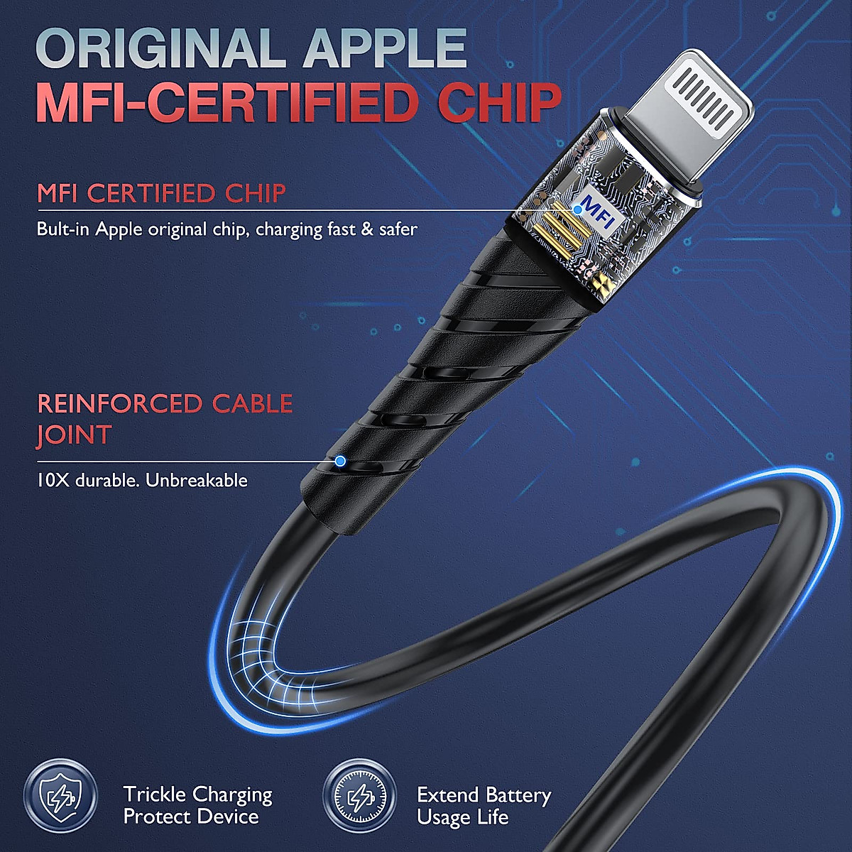 OIITH Short iPhone Charger Cable 5-Pack 1ft(12 Inch), [Apple MFi-Certified] 1 Foot iPhone Cable, Data Sync Fast iPhone Charging Cord Compatible with iPhone 13 12 11 Pro MAX XS Xr X 8 Plus 7