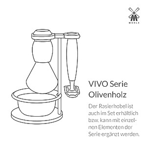 MÜHLE VIVO 4-piece Pure Badger Modern Safety Razor Luxury Wet Shaving Set - Perfect for Every Day Use, Barbershop Quality Close Smooth Shave