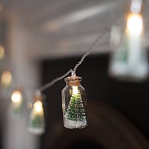 Christmas Icicle Lights Wire 48 Ft Christmas Lights 10 LED Wishing Bottle String Lights Christmas Lights for Bedroom Battery Operated Waterproof Fairy Lights for Indoor Wire String (A, One Size)