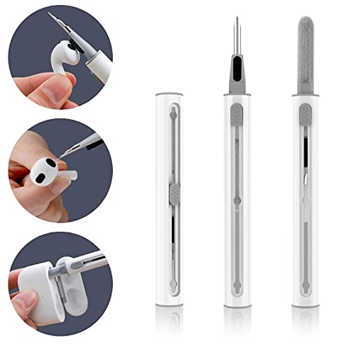 Yunerz for Airpods Cleaner Kit, Earbuds Cleaning Pen, Bluetooth Headphone Cleaning Tool with Cleaning Putty for Airpods Pro 1 2 3 and Other Earphones, Upgraded Kits with Cloth and Wet Dry Wipes