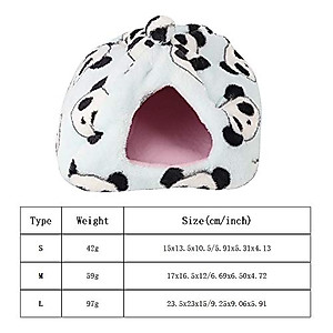 GLOGLOW Hamster Bed, Panda Shape Warm Hanging Bed Cute Warm Hammock Nest for Sugar Glider Rat Guinea Pig Gerbil Mice Hamster(L)