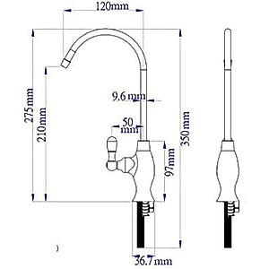 Air Gap 3 Line Lead-Free Reverse Osmosis Faucets Water Filtration(Polished Chrome) NSF Certified